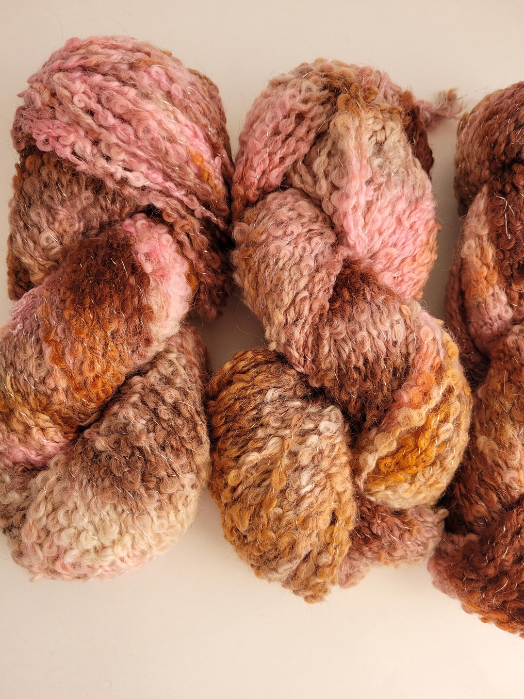 Boucle Hand-dyed Yarn, Bulky Boucle Yarn, Light and Full of Loops ...
