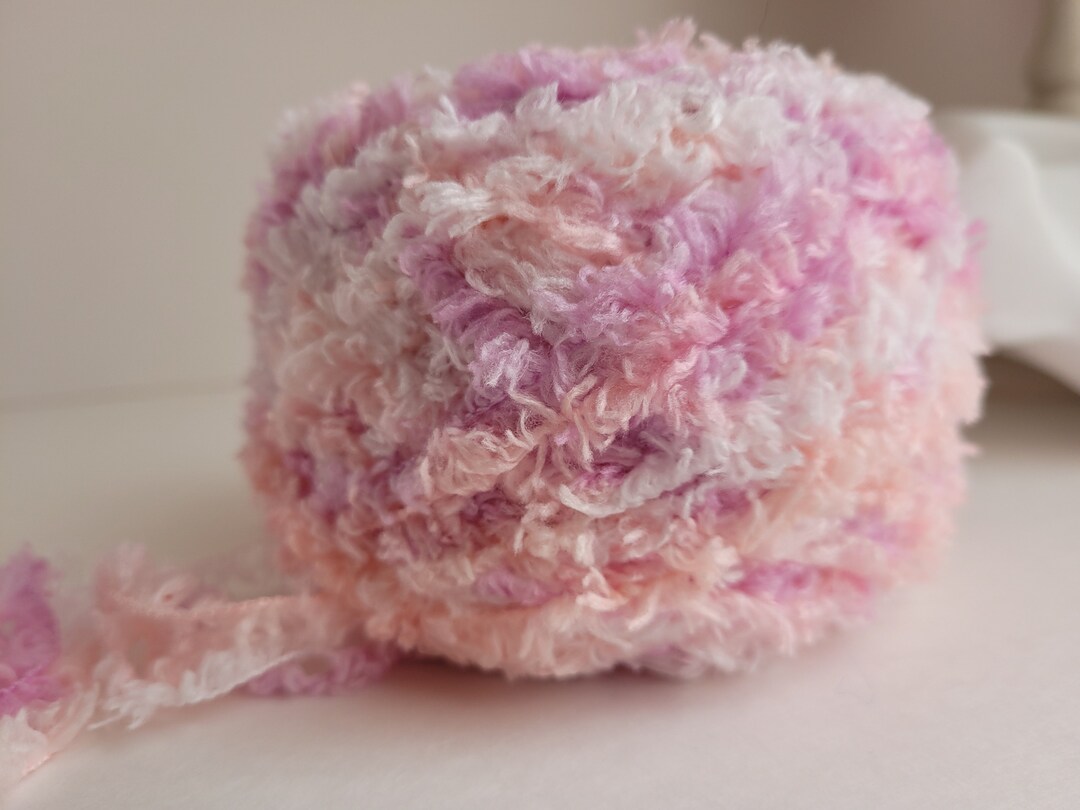 The Pink Panther-panda Fuzzy Plush Yarn 50 Gram, 57 Yards Short Eyelash ...