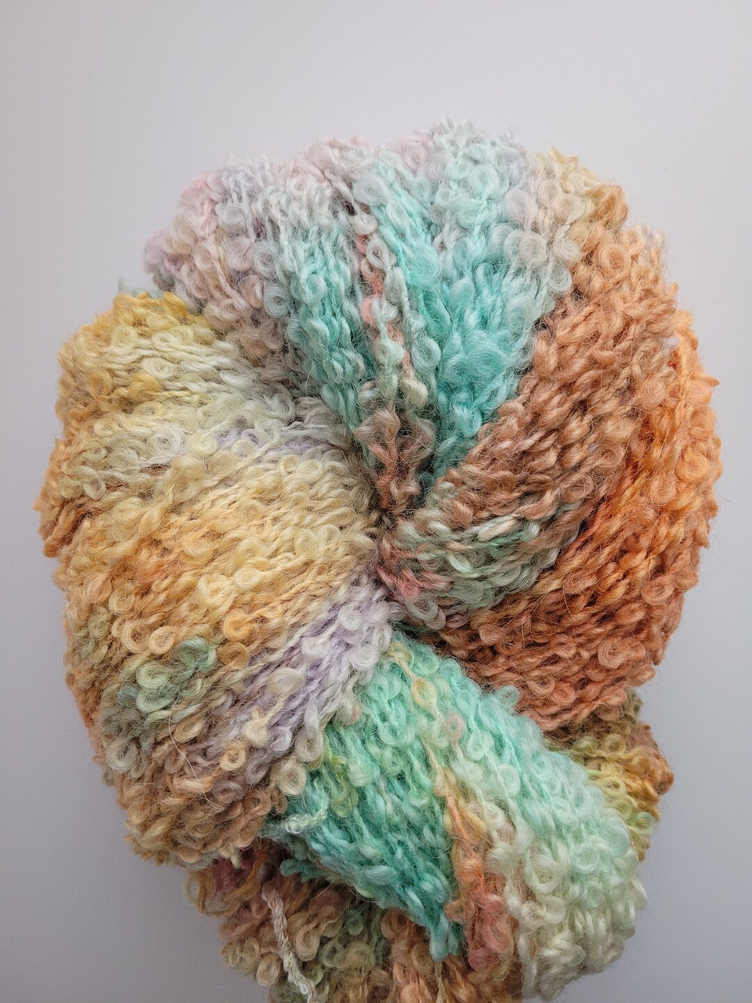 Boucle Hand-dyed Yarn, Bulky Boucle Yarn, Light and Full of Loops ...