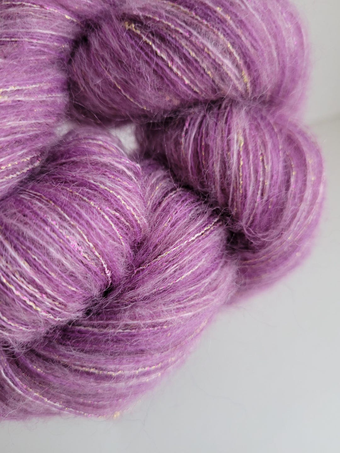 Purple Gold-sequins Yarn,glitter Kid Mohair,lace Weight Yarn,worm and ...