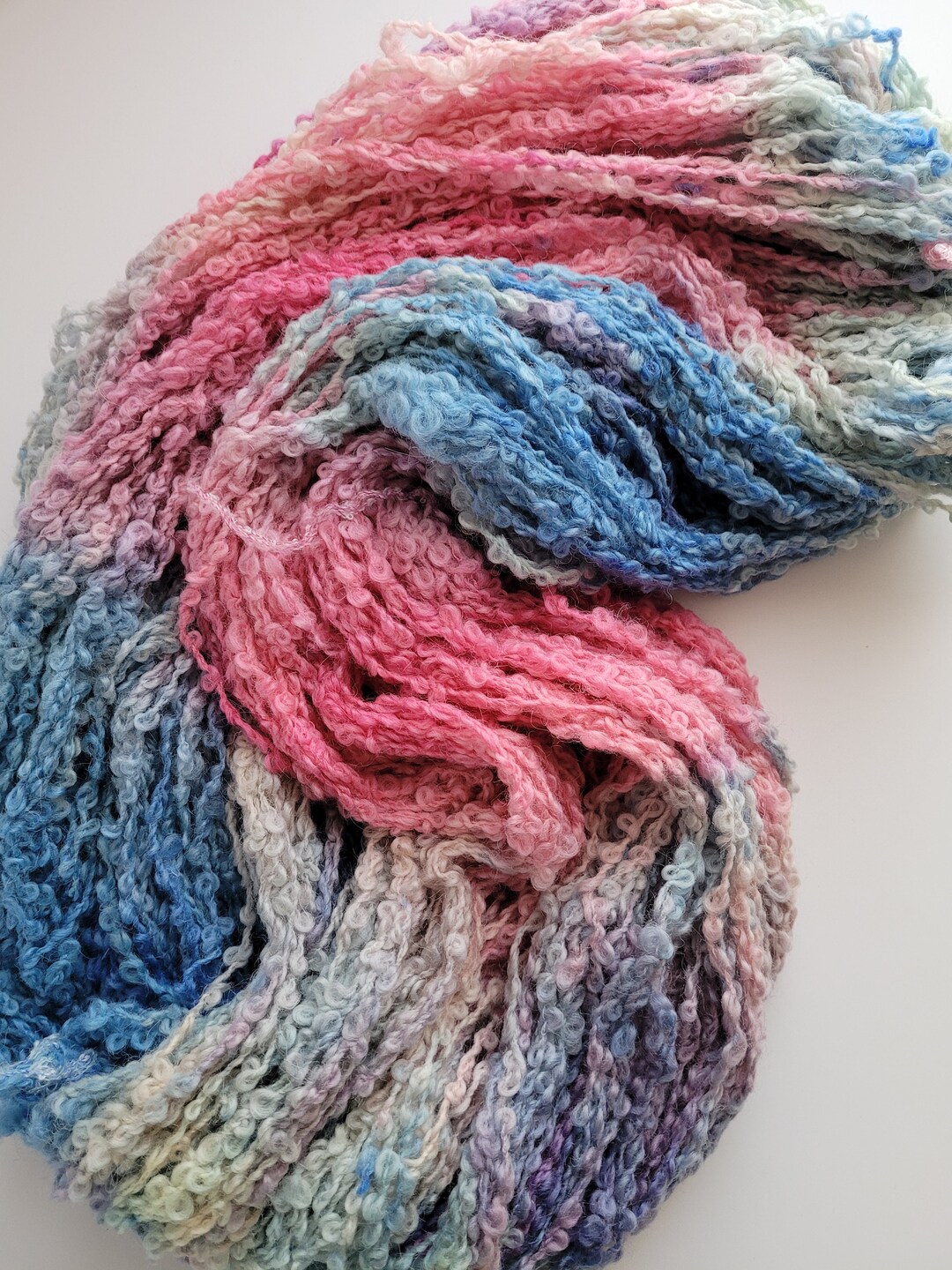 Boucle Hand-dyed Yarn Bulky Boucle Yarn Light and Full of - Etsy