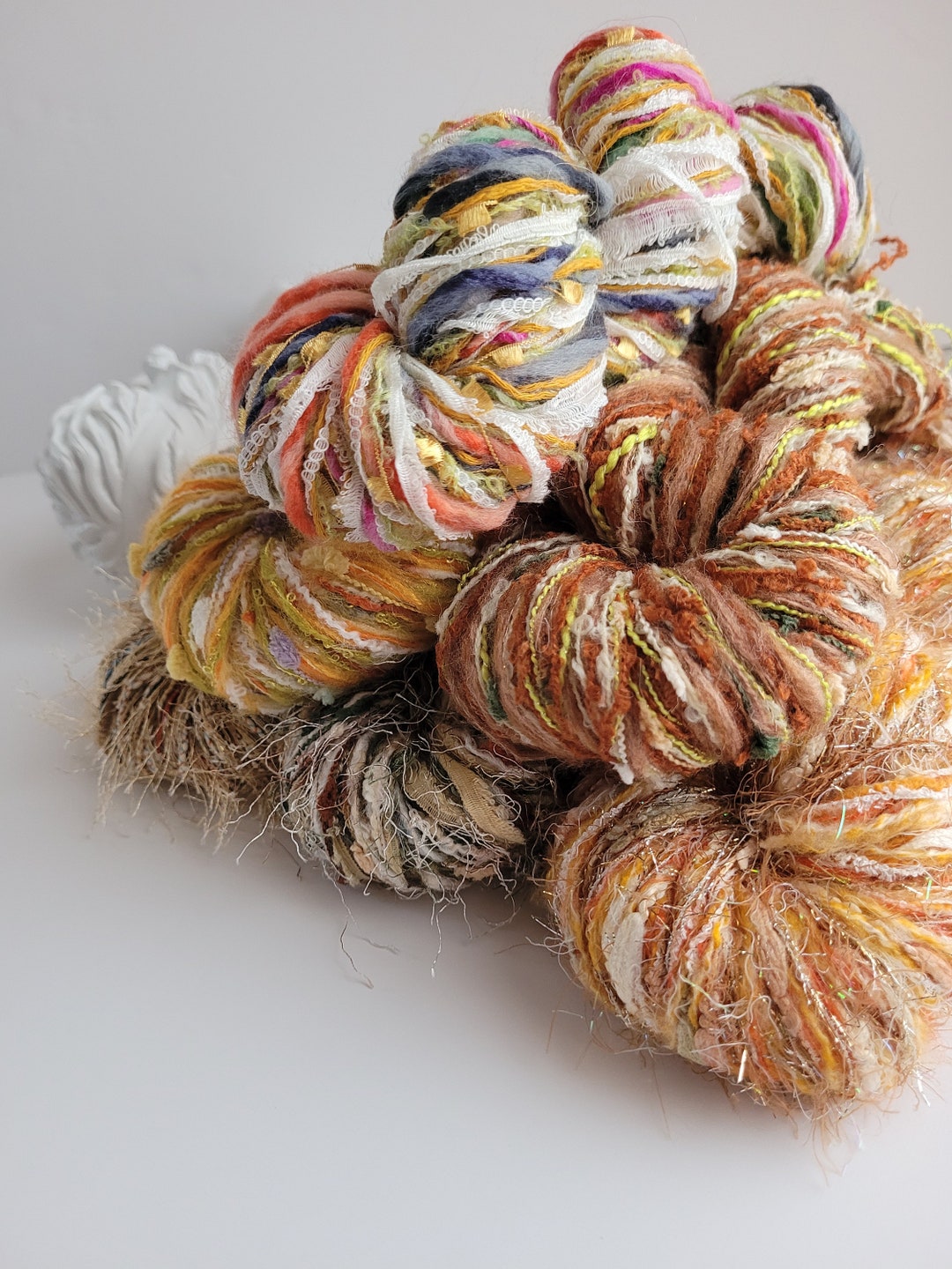 Earth Tone50gr-60grnovelty Yarn Fiber Samples Bundle Paper Craft ...