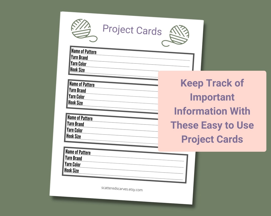 Crochet Labels, Project Management, Project Planner, Craft Supplies ...