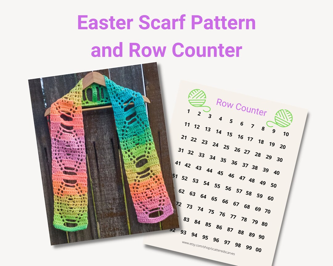 Easter Scarf Crochet Pattern and Project Tracker, Do It Yourself Gifts ...