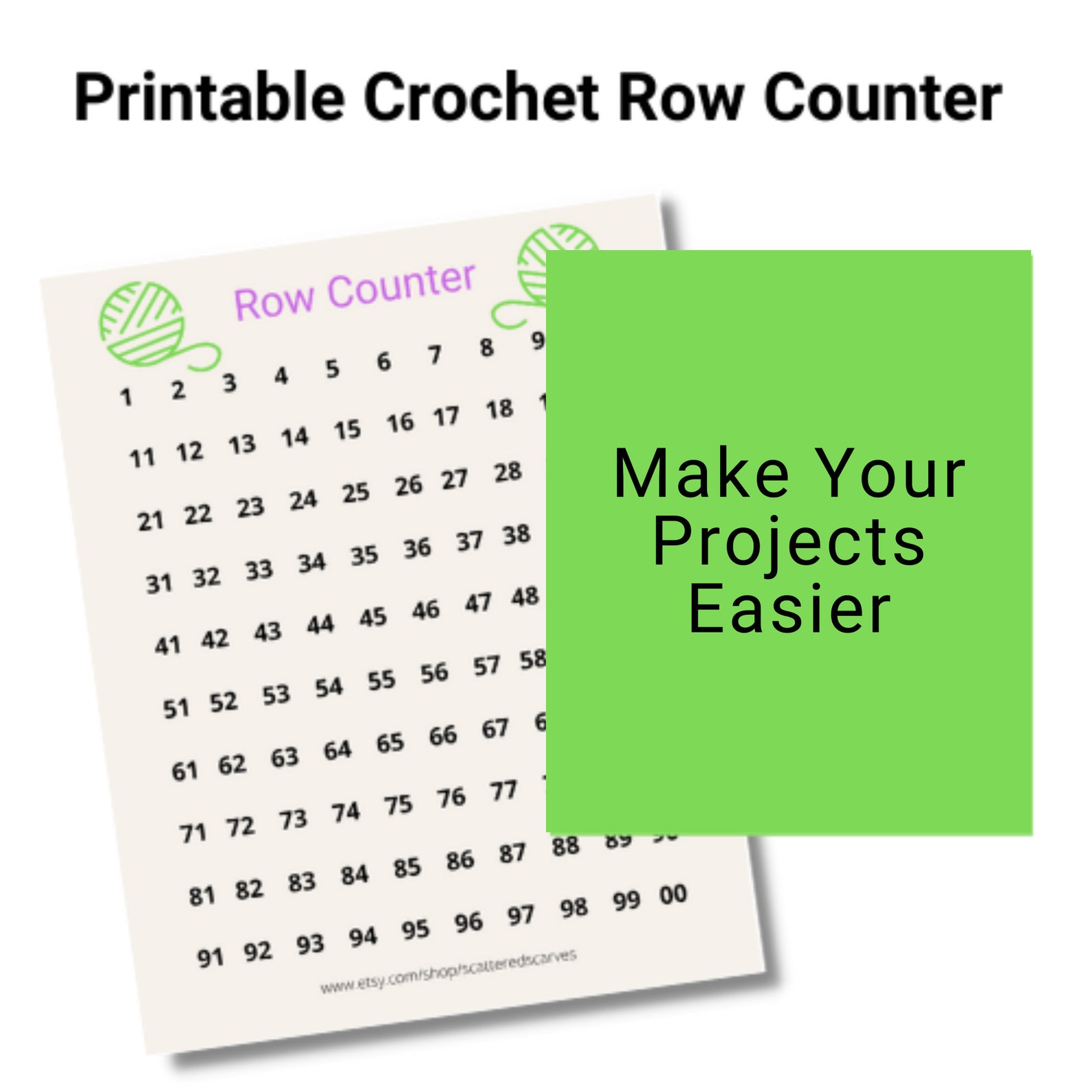 Stitch Counter Printable Planner Printable Project - Etsy