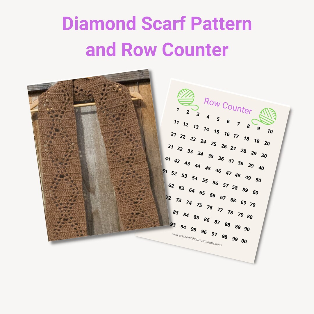 Diamond Scarf Crochet Pattern and Project Tracker Do It - Etsy