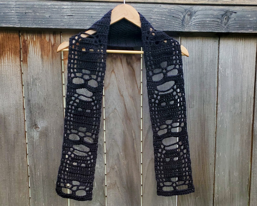 Ghost Crochet Scarf Pattern for Beginners, One of a Kind Halloween Do ...