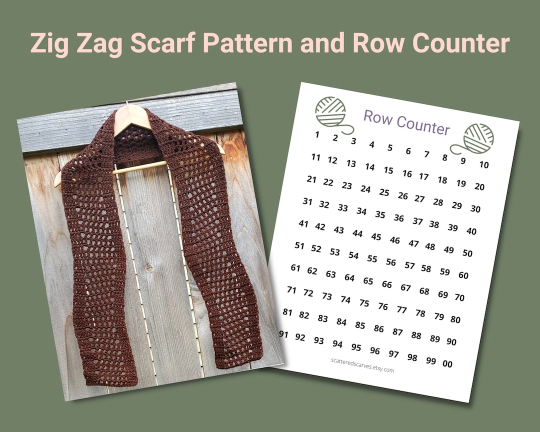 Zig Zag Scarf Filet Crochet Pattern and Project Tacker, Do It Yourself ...