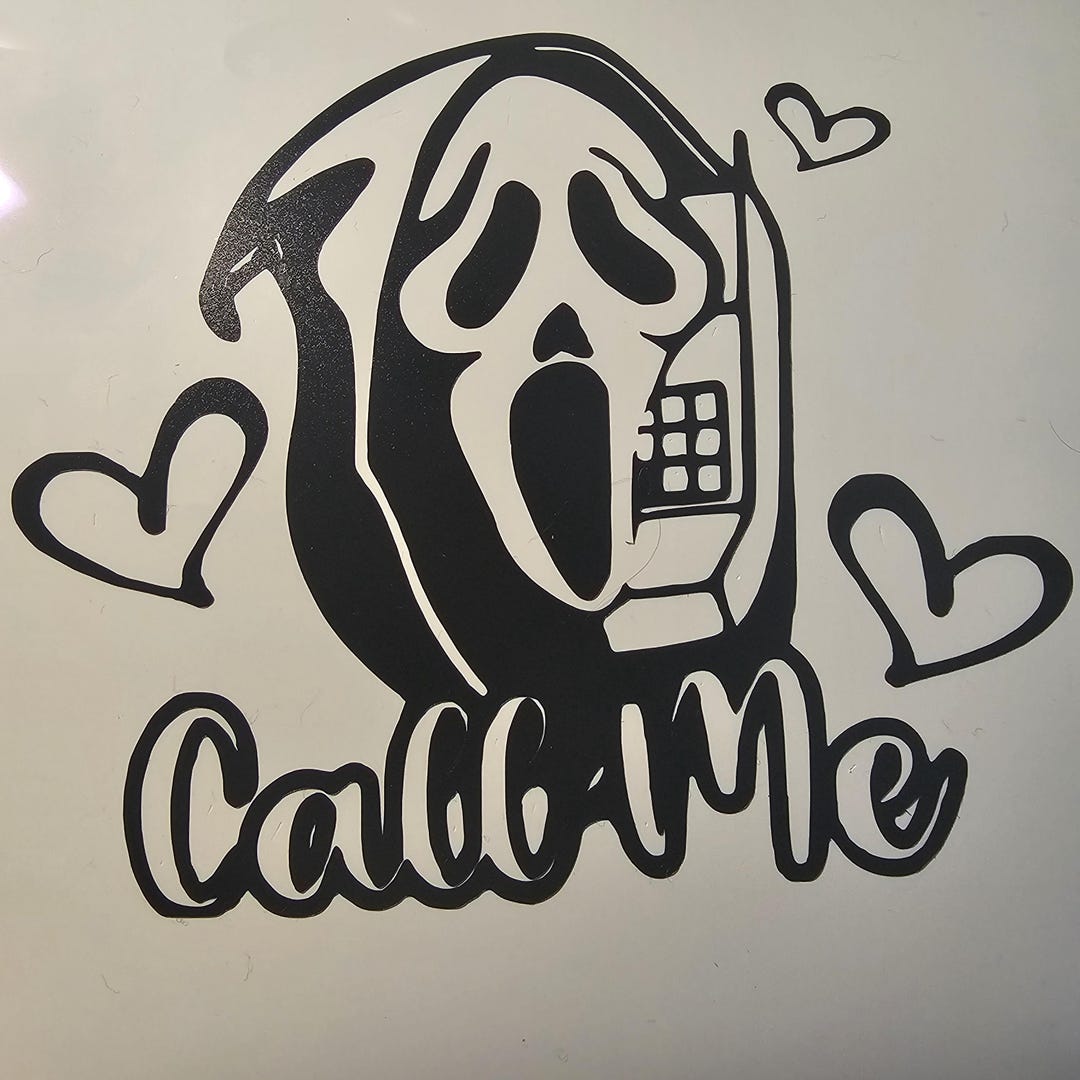 Spooky Ghostface Vinyl Sticker for Halloween Decor - Etsy