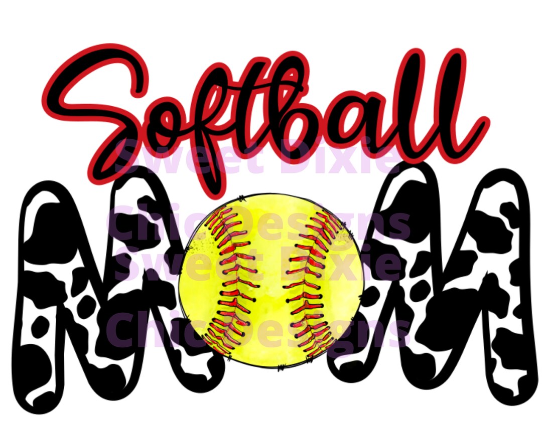 Cow Print Softball Mom Girl Mom, Sport Mom - Etsy