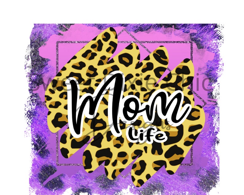 Purple Mom Life Leopard Png Graphic - Etsy