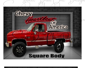 Square Body Chevy Truck Svg - Etsy