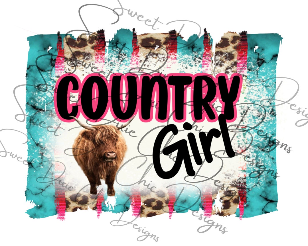 Country Girl Highland Cow - Etsy