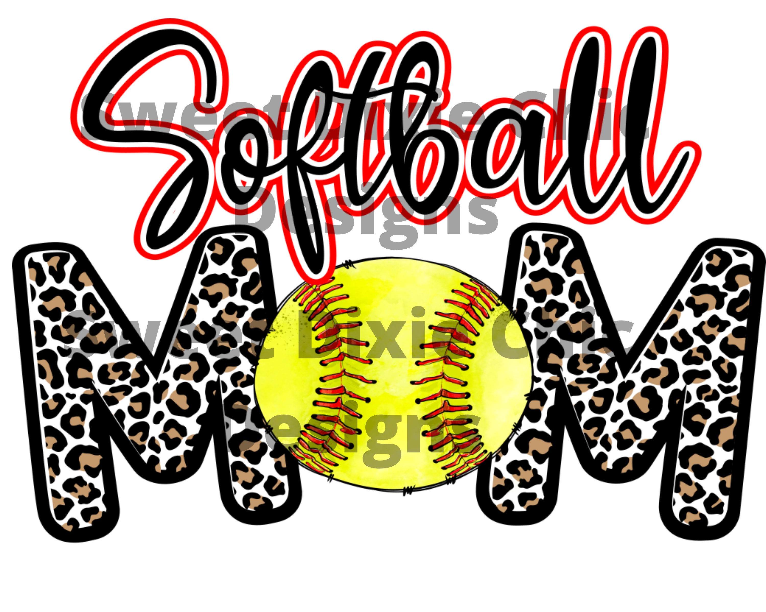 Leopard Softball Mom Png - Etsy