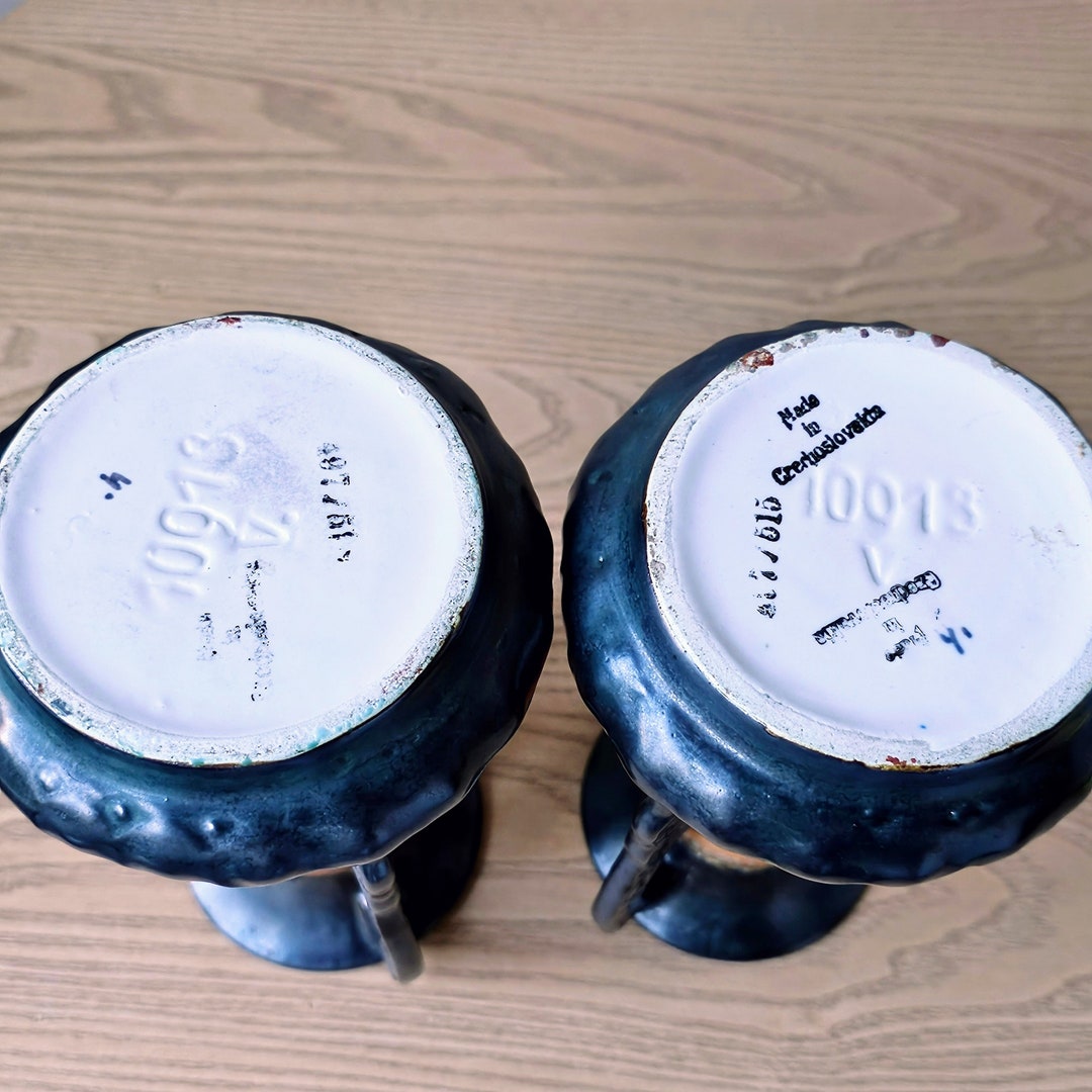 1930s Ditmar Urbach Orange Alienware Vases Set of 2 Czech - Etsy