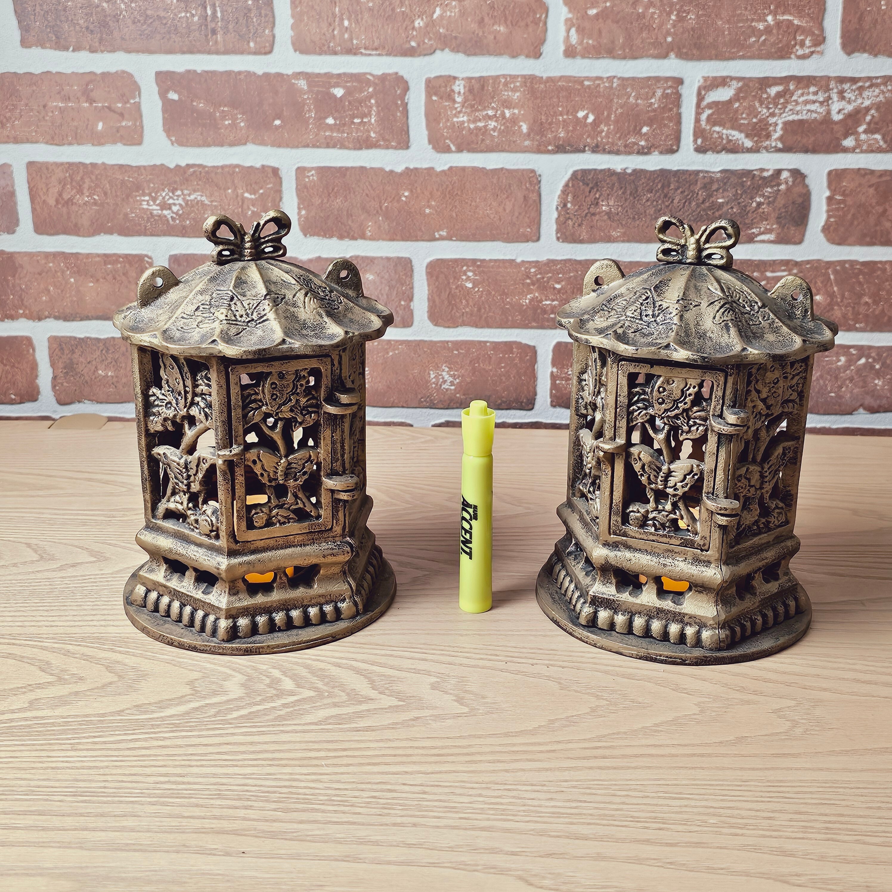Pair of Japanese Cast Iron Garden Lanterns Candle Lanterns - Etsy