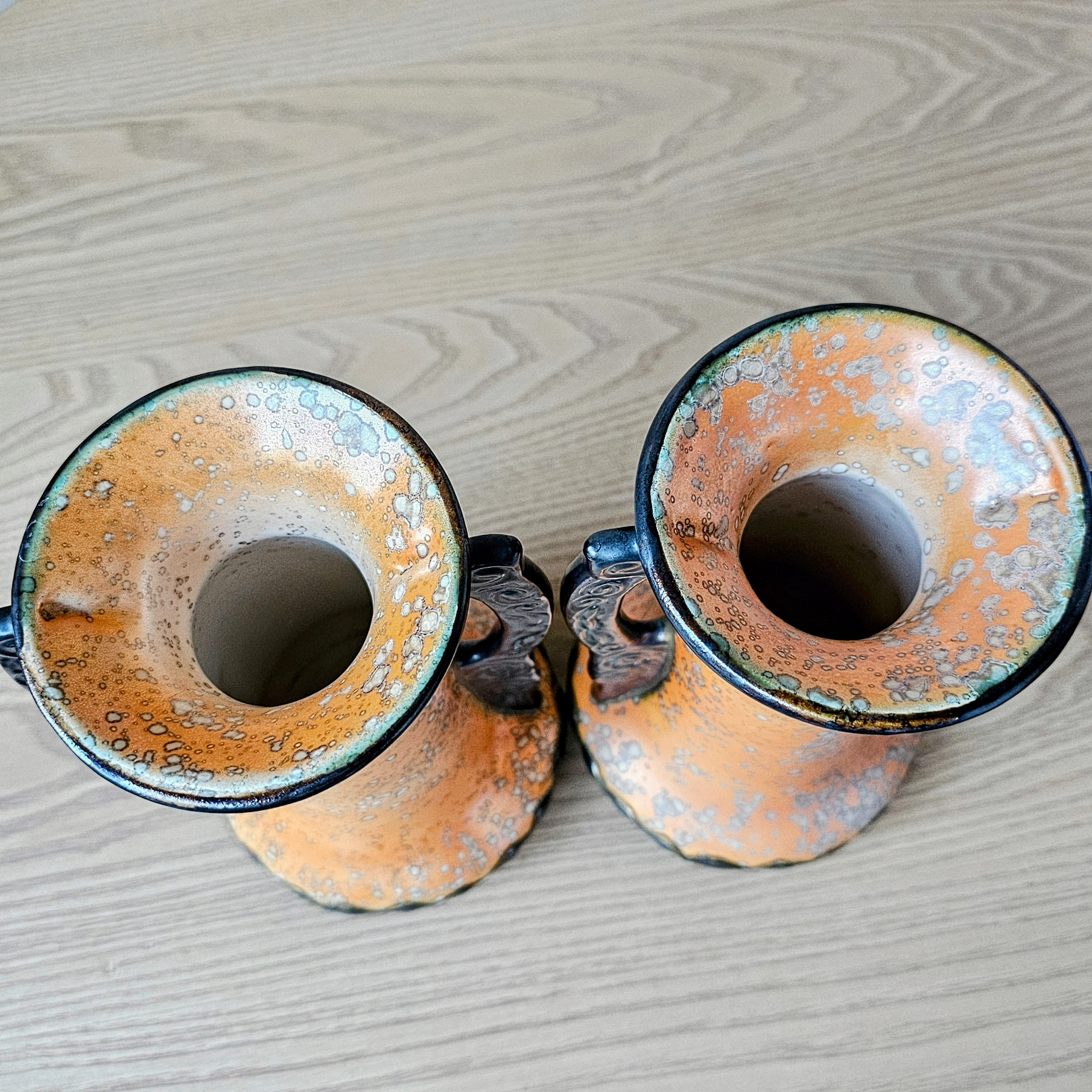 1930s Ditmar Urbach Orange Alienware Vases Set of 2 Czech - Etsy