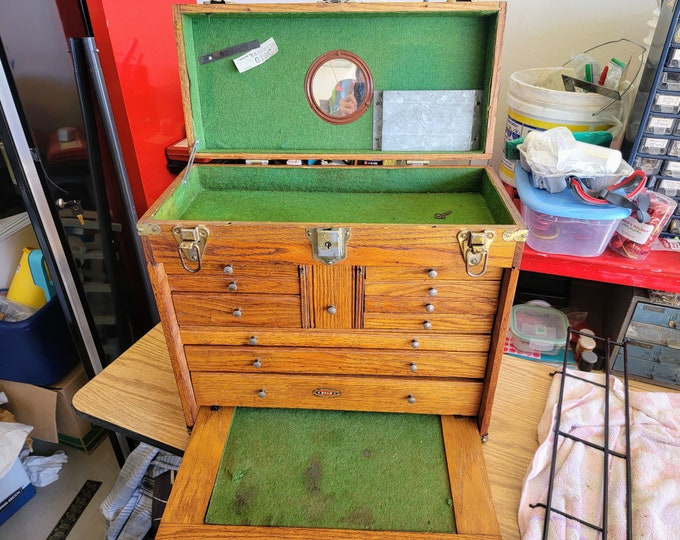 Vintage Antique STAR National Tool and Chest Co. 11-drawer Oak ...