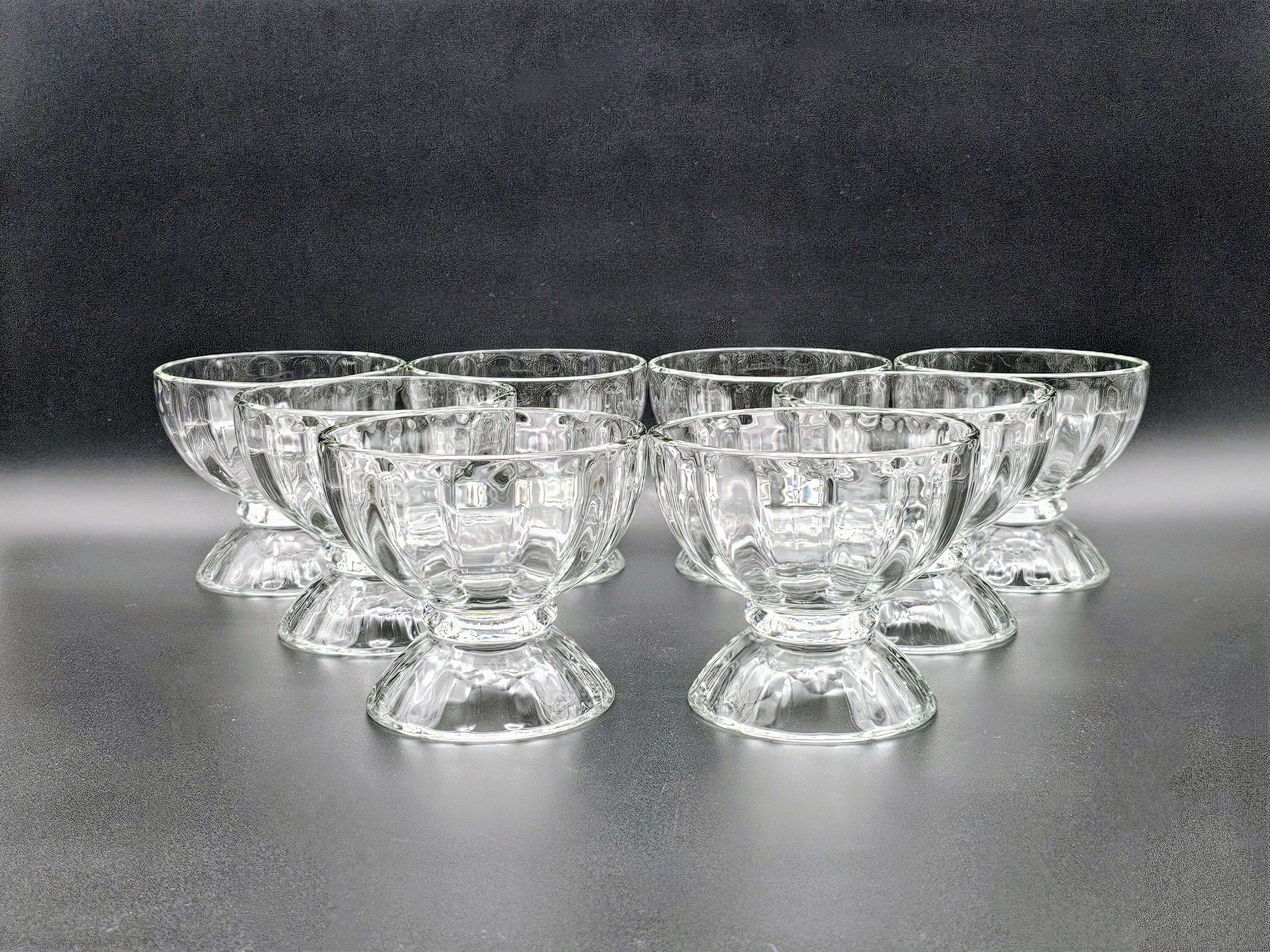 Set of 8 Vintage Libbey Sundae Glasses Pedestal Ice Cream Sundae Bowls ...