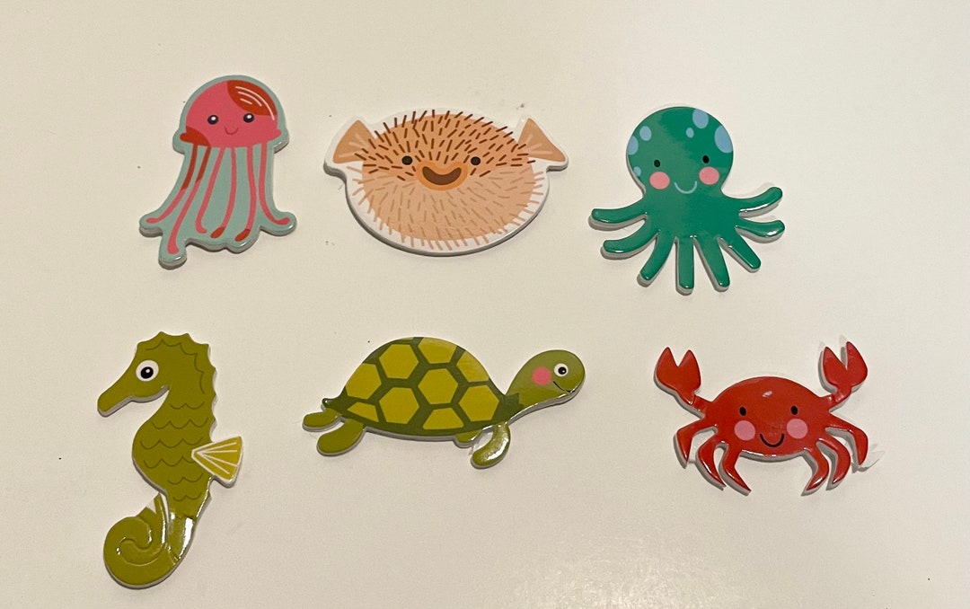 SEA ANIMALS Foam Stickers 6 Shapes 12ct Packs - Etsy