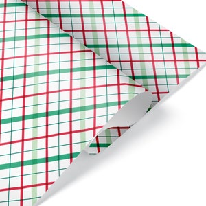 Christmas Plaid Wrapping Paper, Classic Holiday Gift Wrap - Etsy