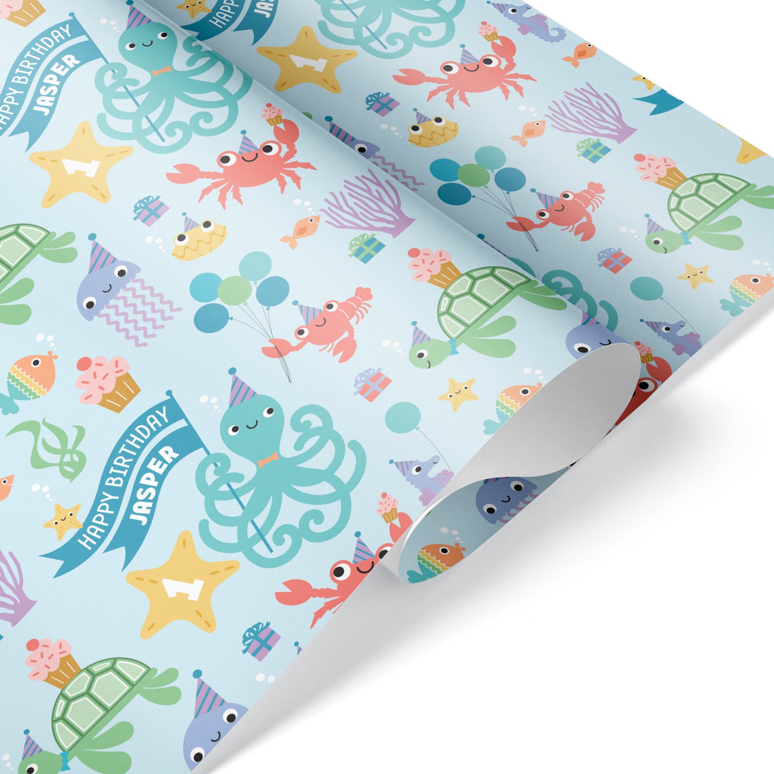 Under the Sea Birthday Wrapping Paper Personalized Name - Etsy