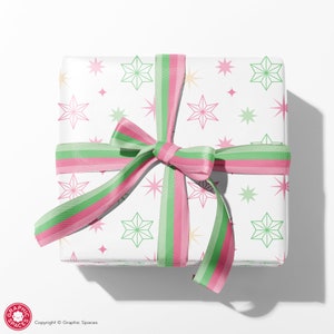 Set of 3 Pastel Christmas Wrapping Papers - Assorted Variety Pack, Pink ...