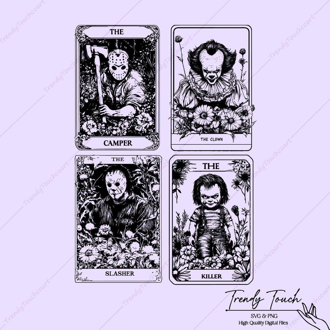 Horror Tarot Card PNG SVG, Tarot Card Png Bundle, Halloween Tarot Card ...