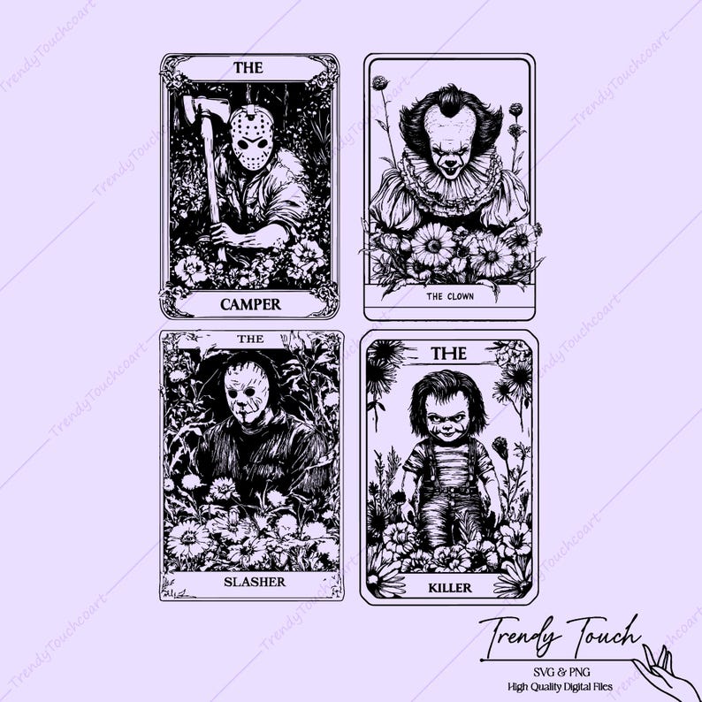 Horror Tarot Card PNG SVG, Tarot Card Png Bundle, Halloween Tarot Card ...