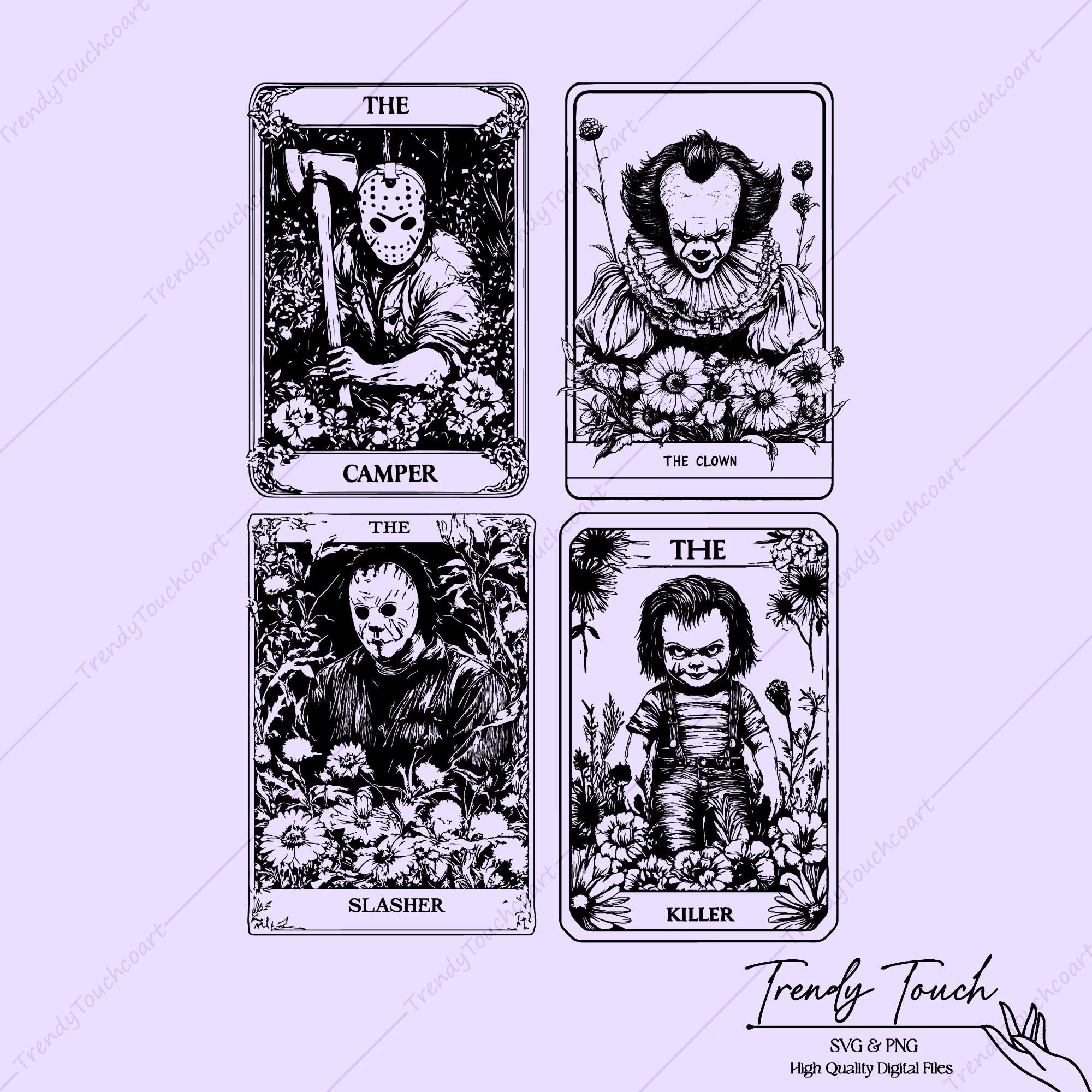 Horror Tarot Card PNG SVG, Tarot Card Png Bundle, Halloween Tarot Card ...
