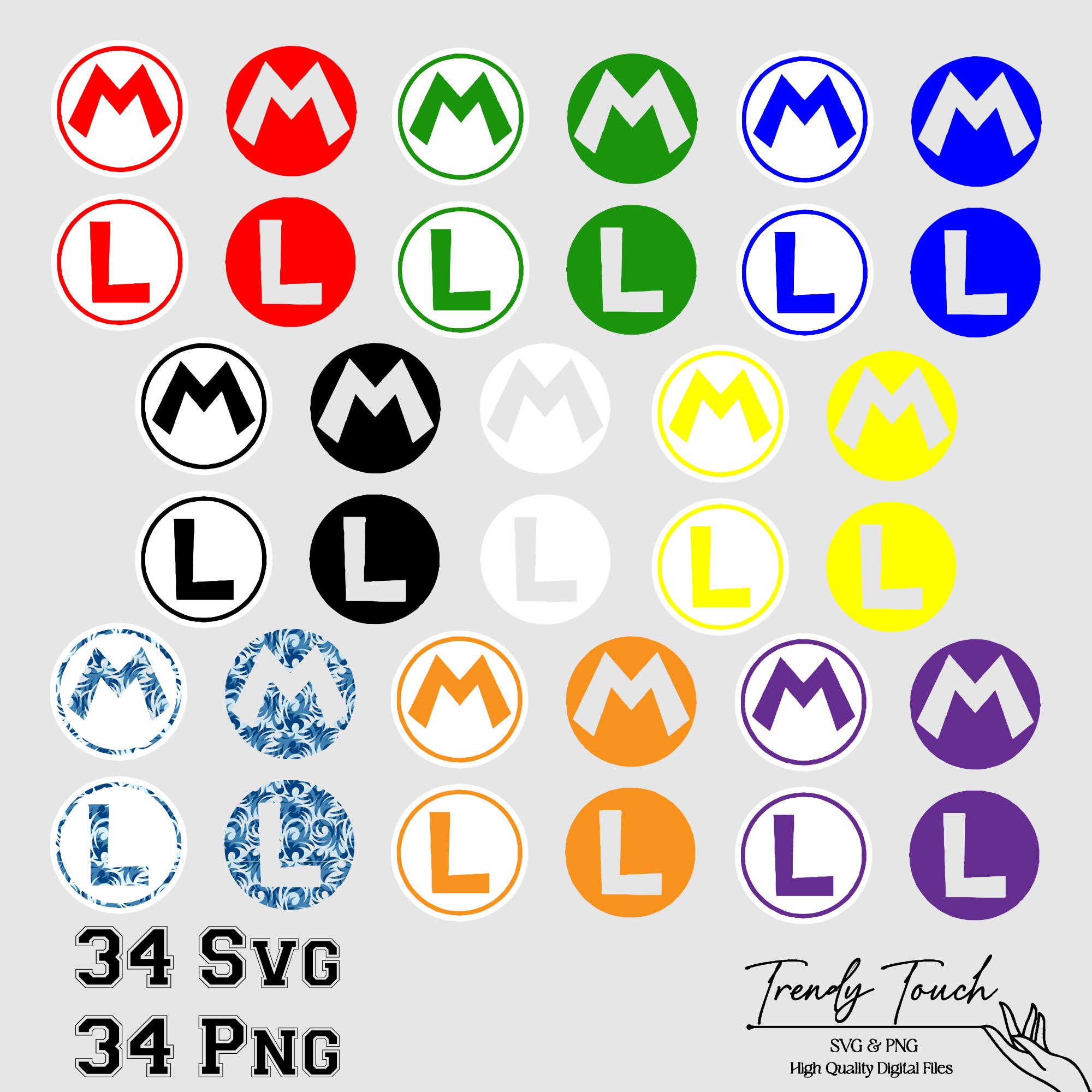 INSTANT DOWNLOAD Mario and Luigi Svg, Jpeg, Dxf and Png for T-shirts ...