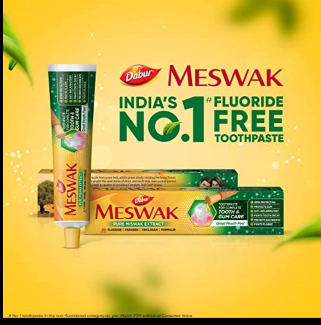 DABUR Miswak Meswak Tooth Paste Pure Meswak Extract 300gx 2 Pack Family ...