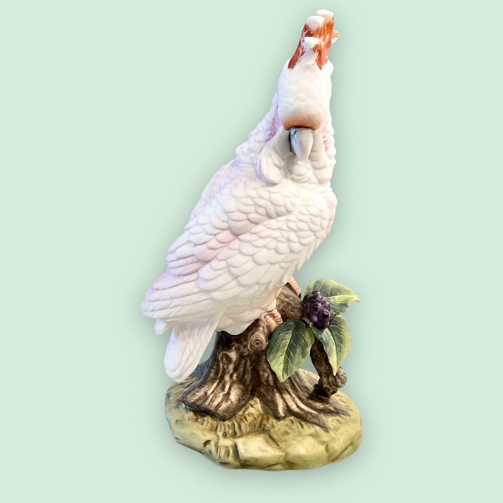 Andrea by Sadek Cockatoo Statue, White Crested Cockatiel Shelf Decor ...