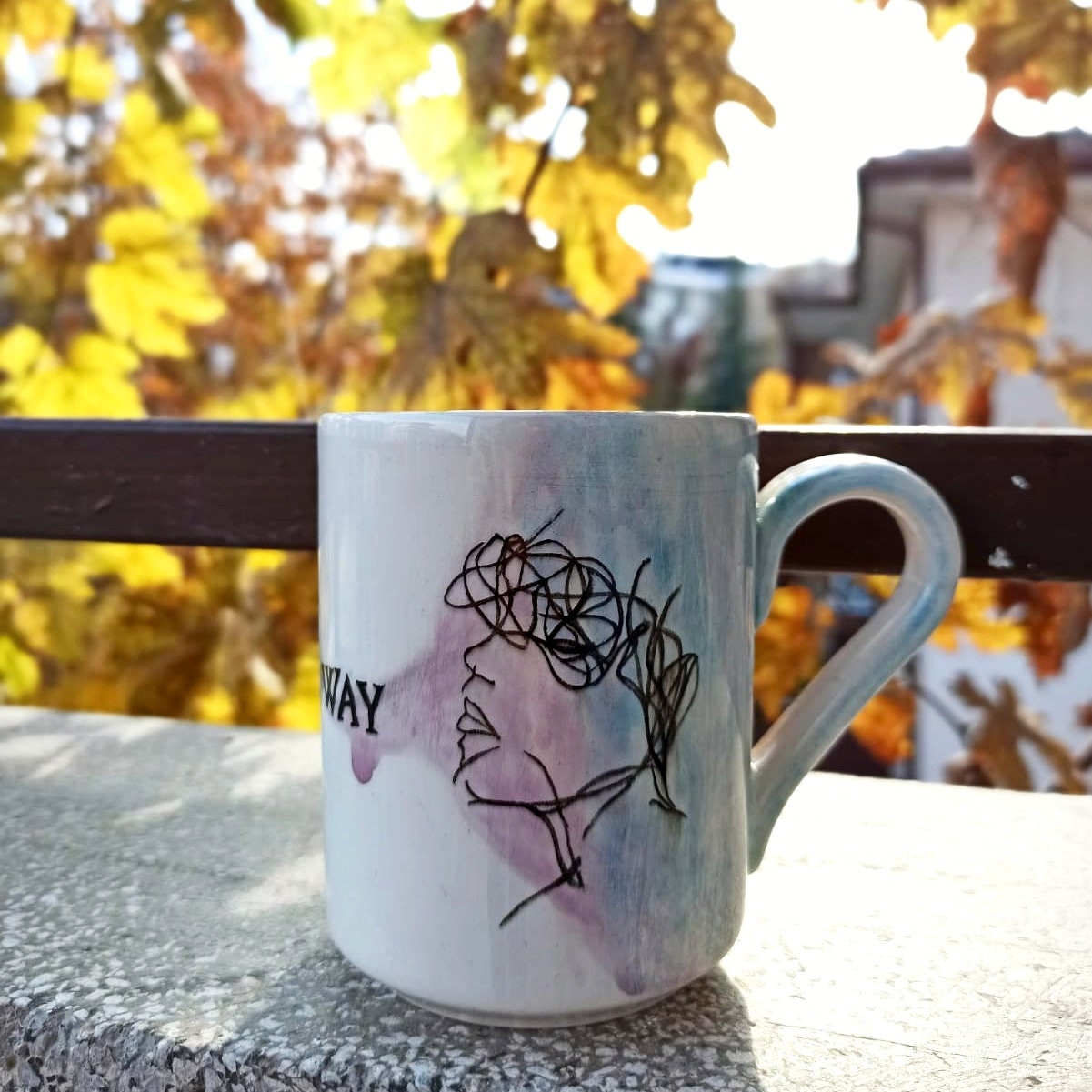 Lineart Tile Mug Souvenir Gift Unisex Find A Way - Etsy