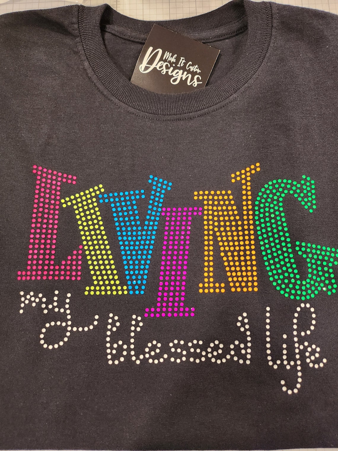 Living My Blessed Life Rhinestone T-shirt - Etsy