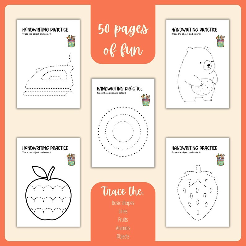 Shapes Tracing Workbook: Handwriting Practice for Kids (printable A4 ...