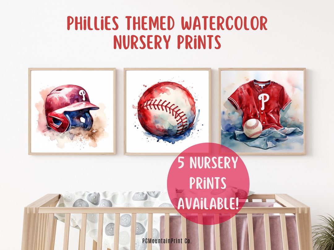 Philadelphia Phillies Nursery Wall Art Baby Room Kids Room Decor Flyers ...