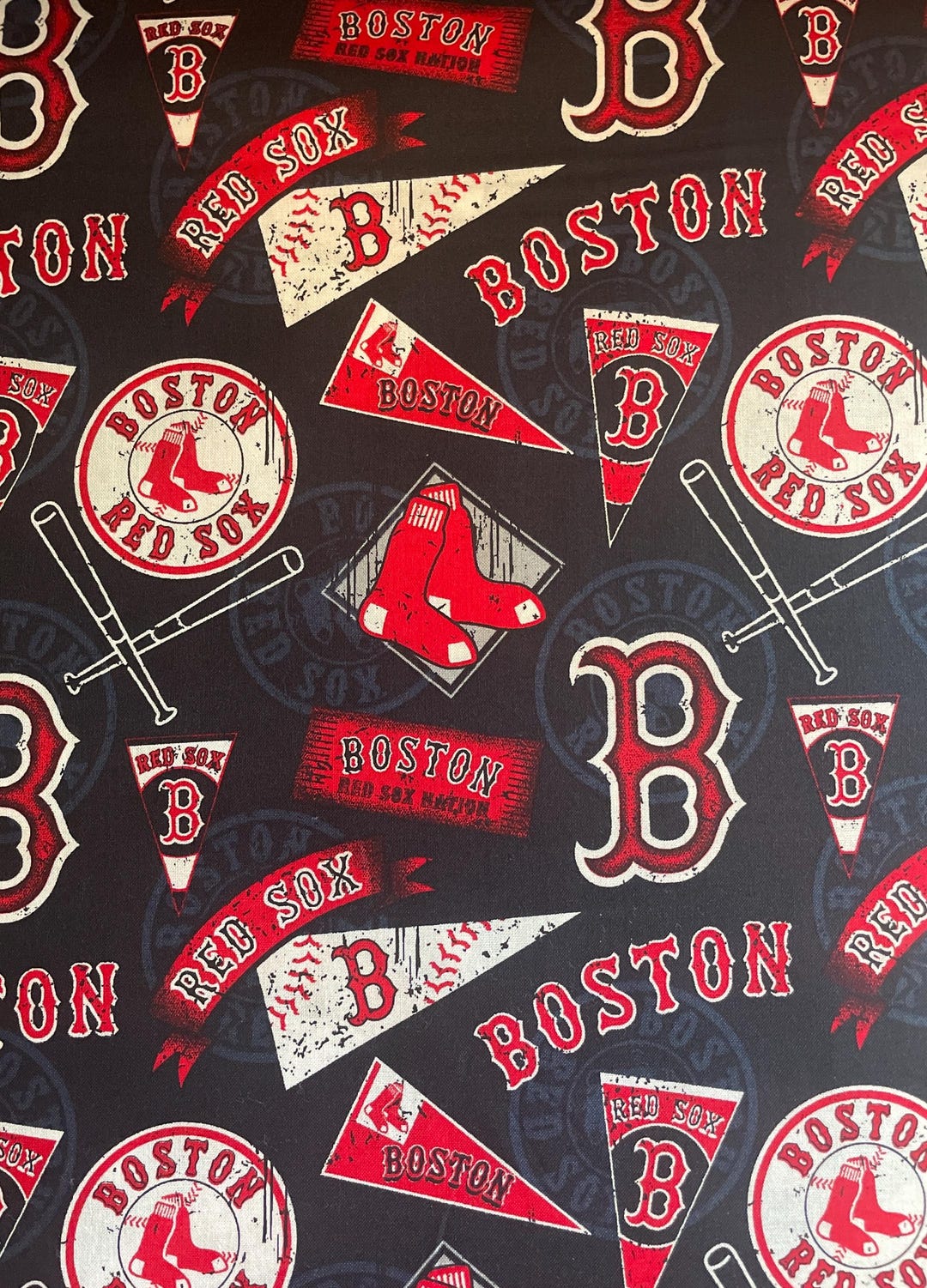 Boston Red Sox Blue MLB Fabric - Etsy