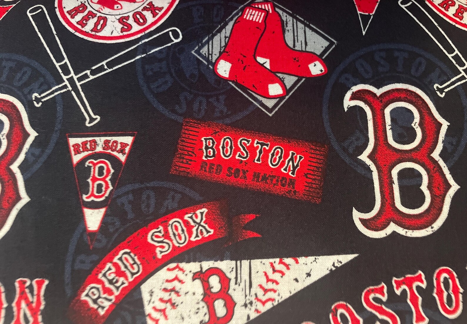 Boston Red Sox Blue MLB Fabric - Etsy