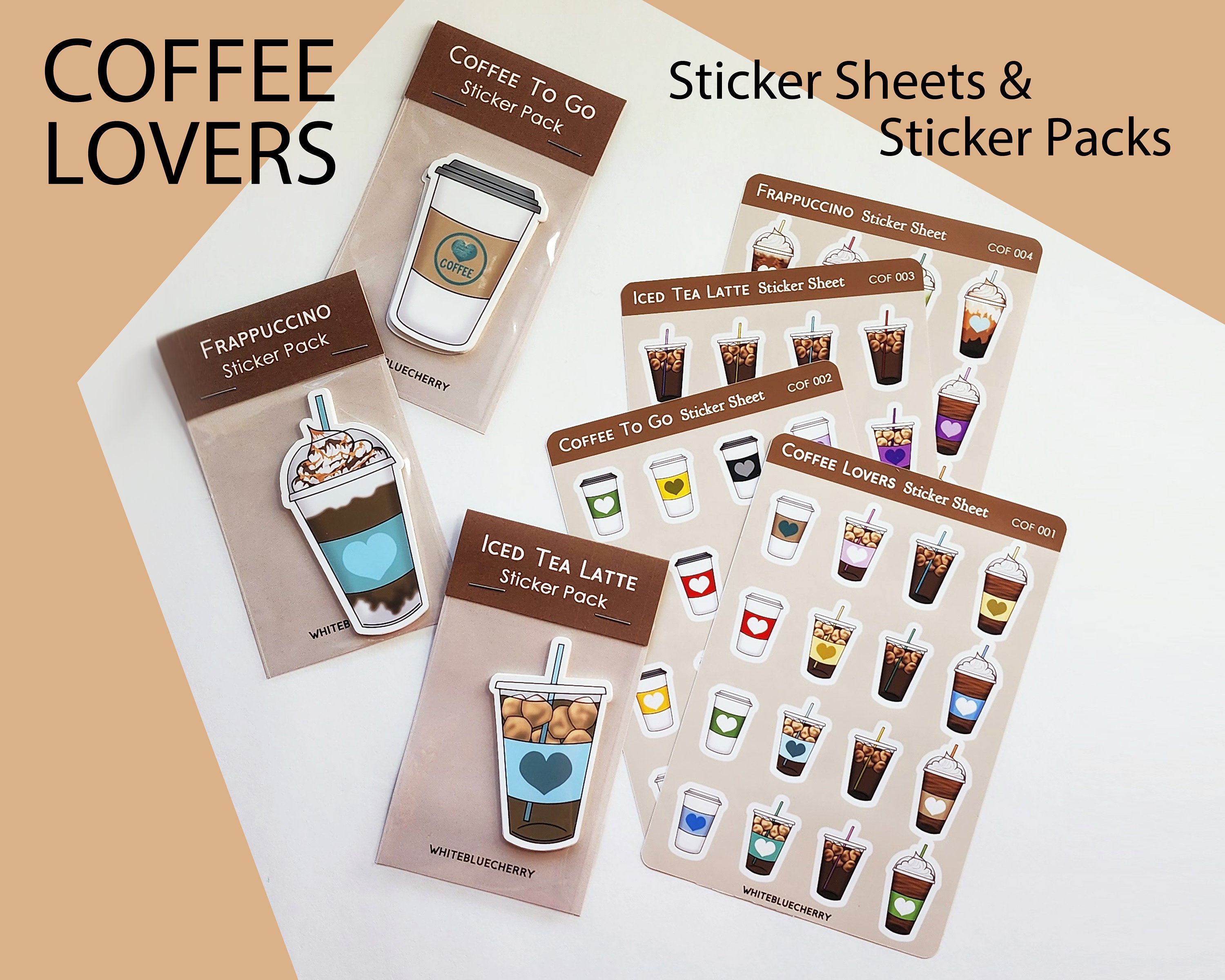 Coffee Stickers Coffee Lovers Iced Tea Latte Frappuccino - Etsy