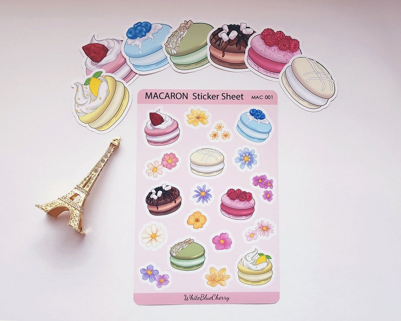 Macaron Sticker Sheet Sticker Pack French Macarons - Etsy