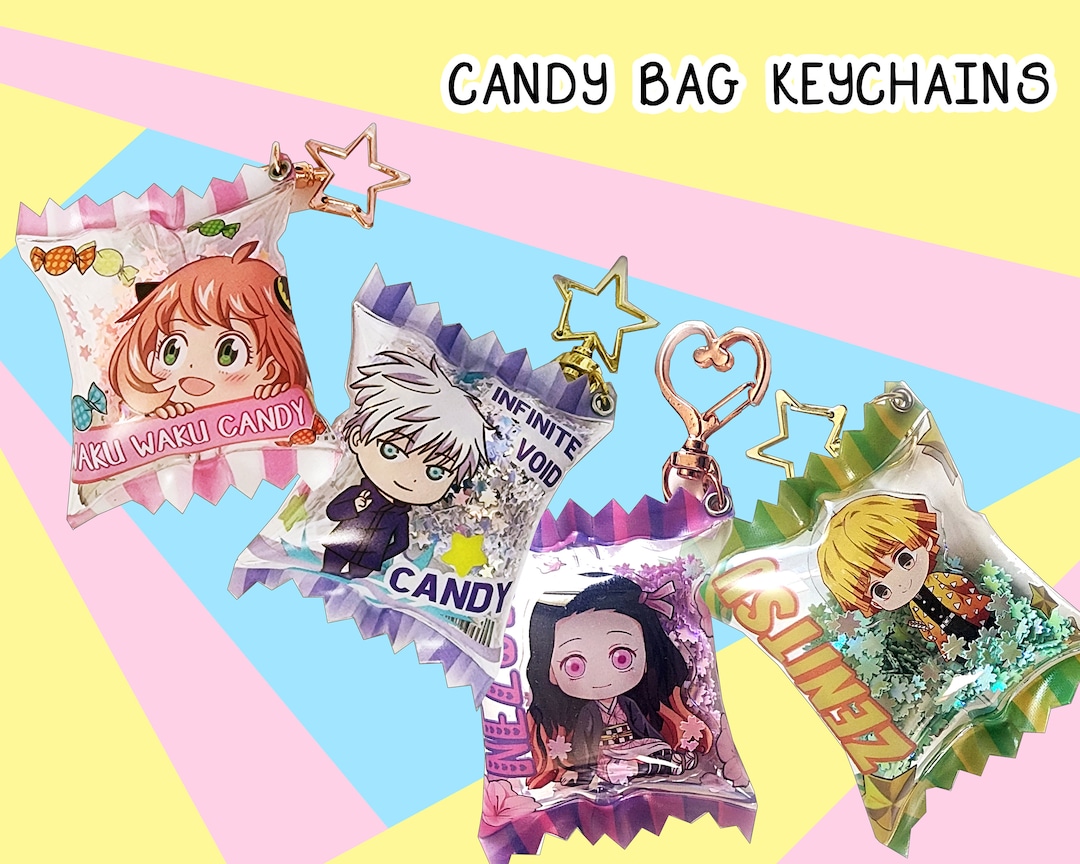 Candy Bag Keychains Anime Keychain Anime Candy Candy Bag Charm Chibi ...