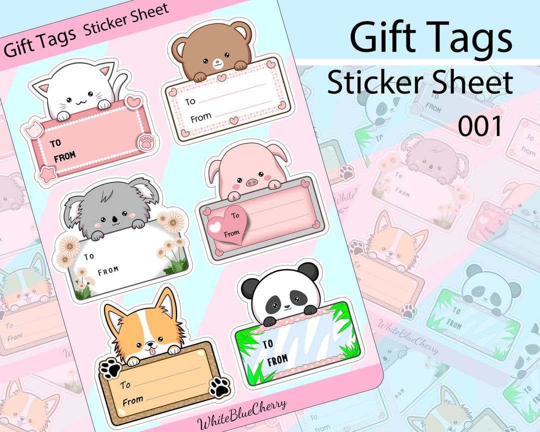 Gift Tags Sticker Gift Label to From Sticker to From Label Birthday ...