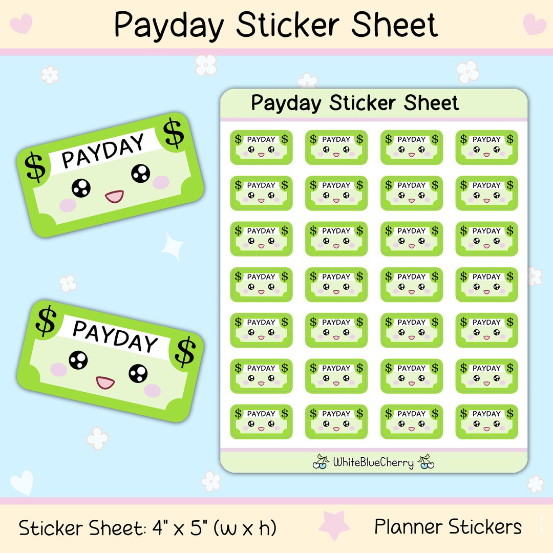 Payday Tracker Sticker Sheet Planner Sticker Paycheck Budget Planner Sticker Finance Planner ...