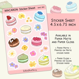 Macaron Sticker Sheet Sticker Pack French Macarons Sticker Snack ...