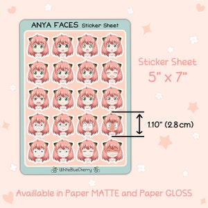 Cute Face Sticker Sheet Anime Chibi Sticker Facial Expressions Emotion ...