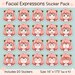 Cute Face Sticker Sheet Anime Chibi Sticker Facial Expressions Emotion ...