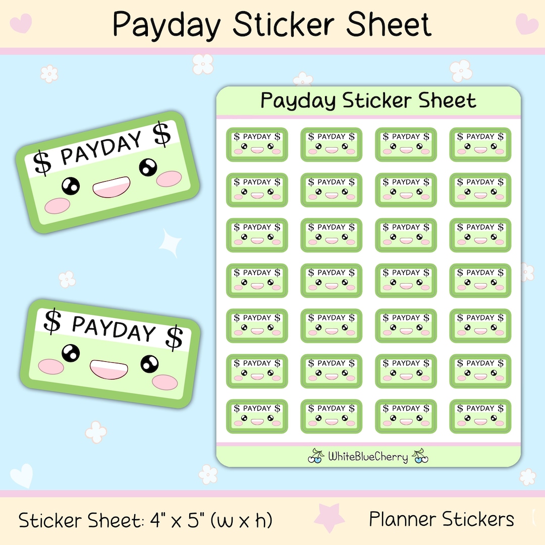 Payday Tracker Sticker Sheet Planner Sticker Paycheck Budget Planner Sticker Finance Planner ...