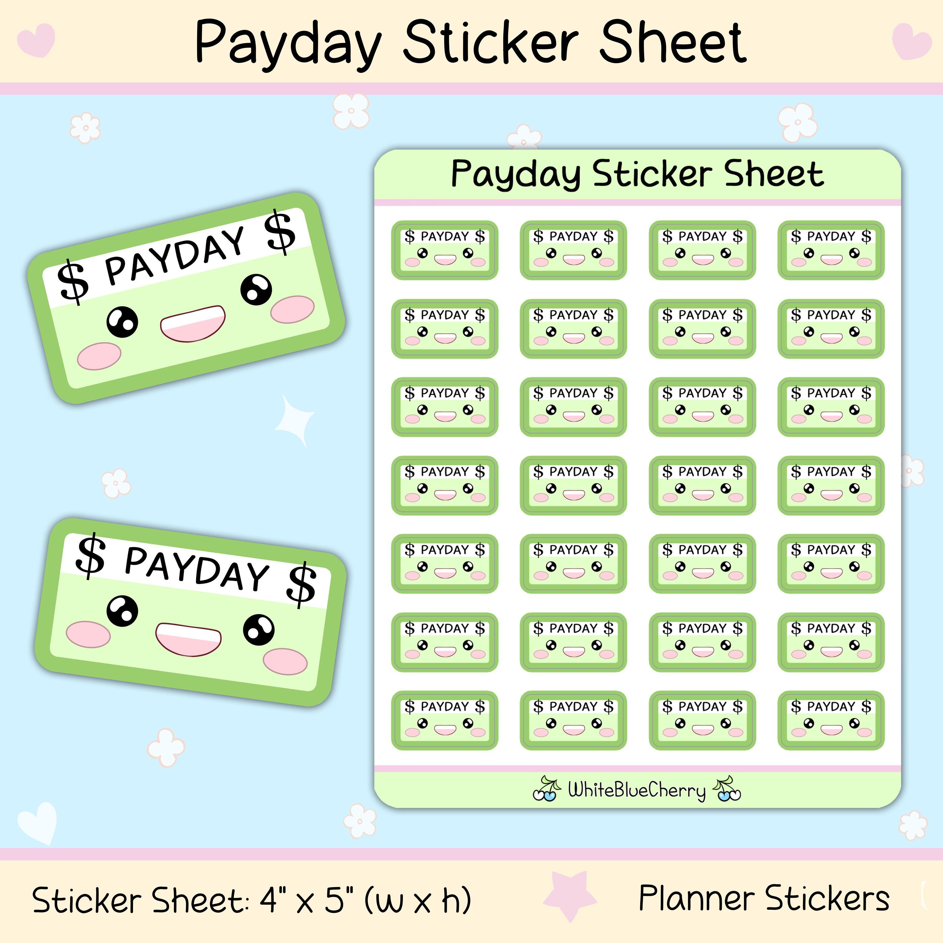Payday Planner Sticker Sheet: Budget Stickers (4” X 5”) - Etsy