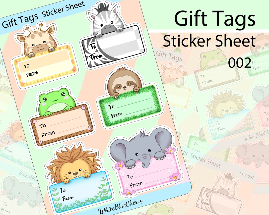 Gift Tags Sticker Gift Label to From Sticker to From Label Birthday ...